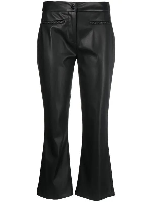 Liu Jo Faux-leather Flared Cropped Trousers