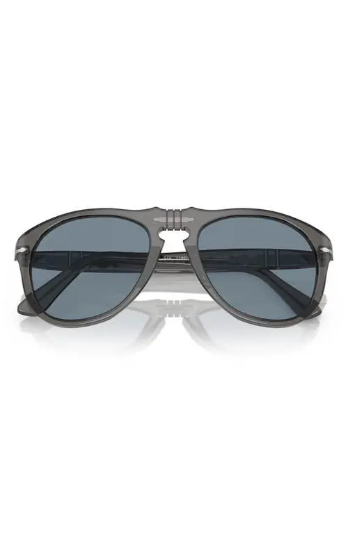 Persol 54mm Pilot Sunglasses - Transparent Grey
