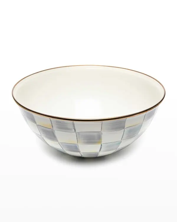 MACKENZIE-CHILDS Sterling Check Enamel Everyday Bowl, Large - One-color