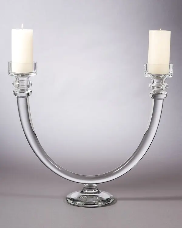 GLOBAL VIEWS Two Lite Glass Tube Candle Holder