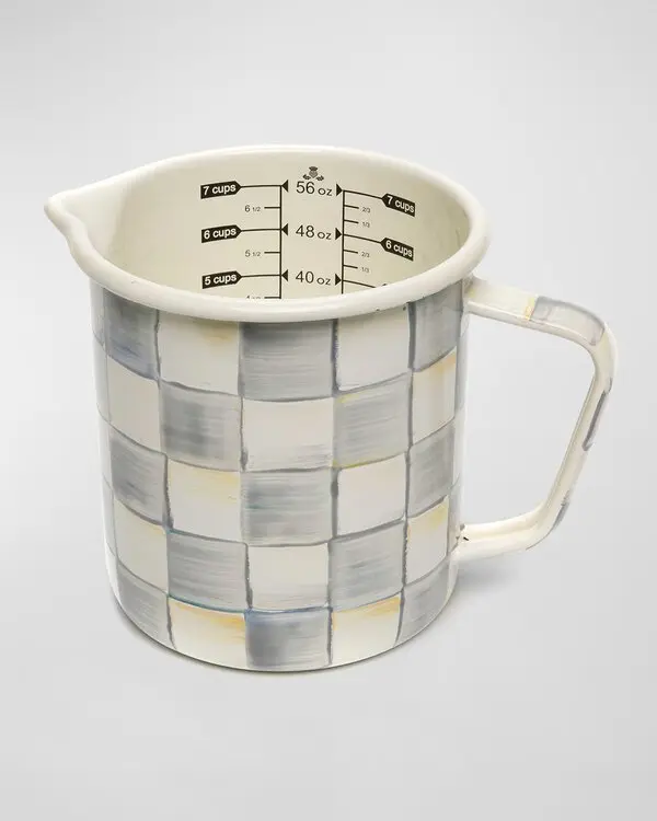 MACKENZIE-CHILDS 5.75" Sterling Check Enamel 7-cup Measuring Cup