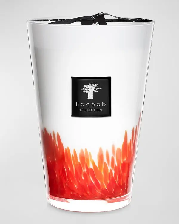 BAOBAB COLLECTION Max 35 Feathers Maasai Scented Candle - Red/wht