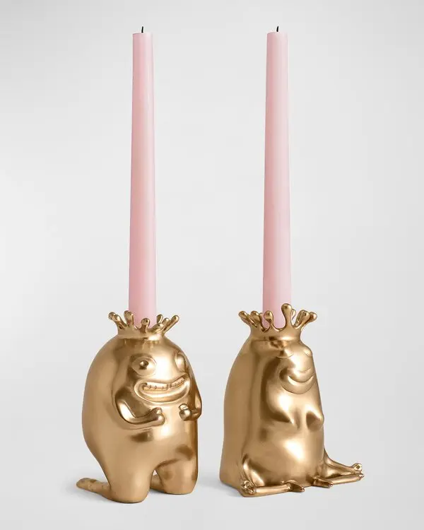 L'Objet Haas King & Queen Candlesticks, Set Of 2 - One-color
