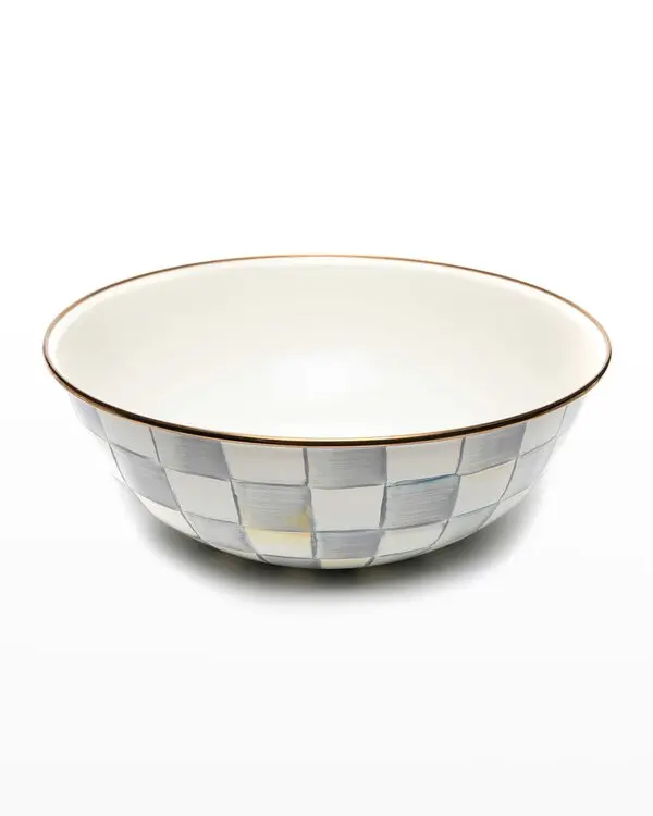 MACKENZIE-CHILDS Sterling Check Enamel Everyday Bowl, Extra Large - One-color