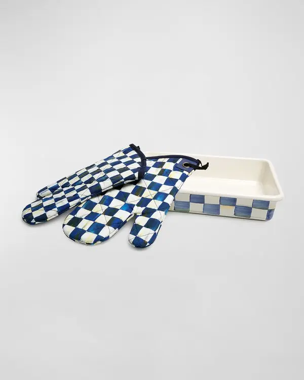 MACKENZIE-CHILDS Royal Check Enamel Baking Set