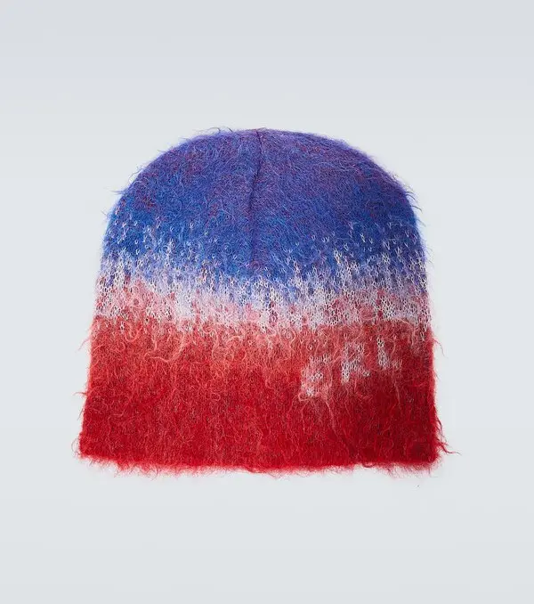 ERL Striped Mohair And Wool-blend Beanie