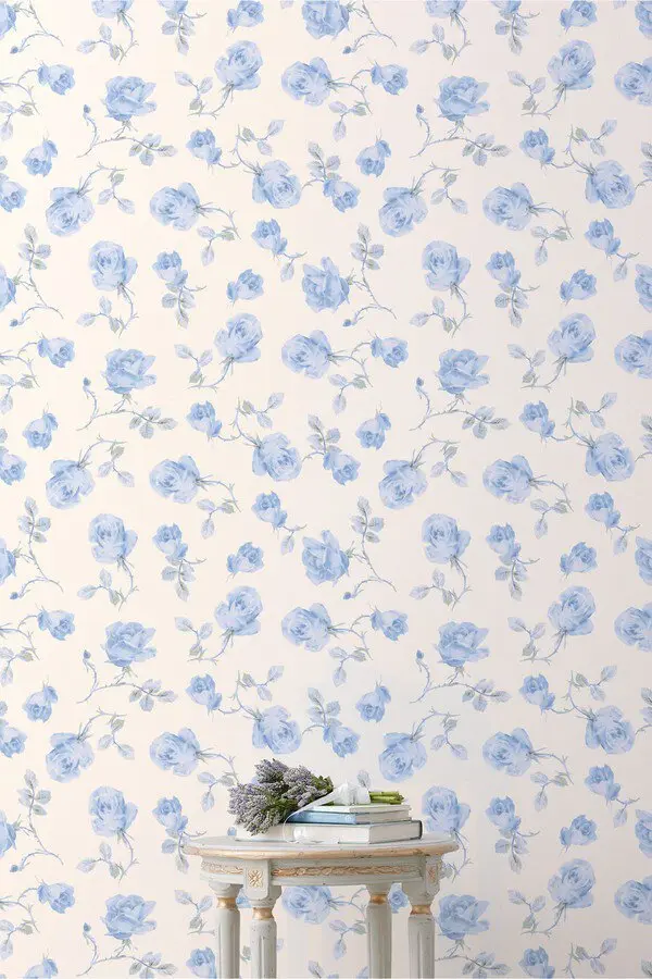 LoveShackFancy Ribbon Rosa Standard Wallpaper - Blue | Editorialist