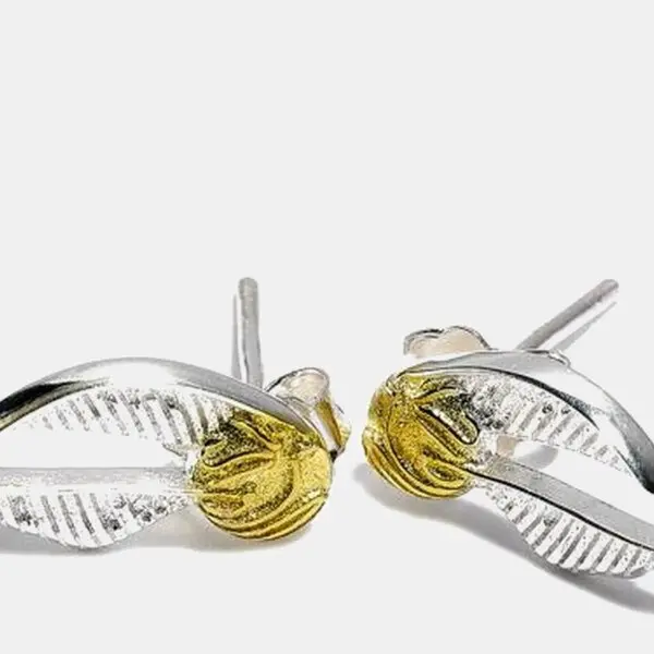 HARRY POTTER Silver Plated Golden Snitch Earrings - Grey | Editorialist