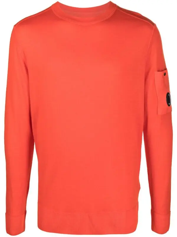 C.P. COMPANY Lens-detail Wool Jumper - Orange