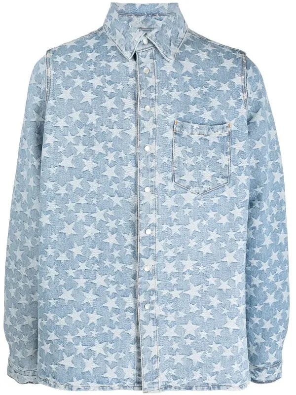 ERL Star-patterned Denim Shirt