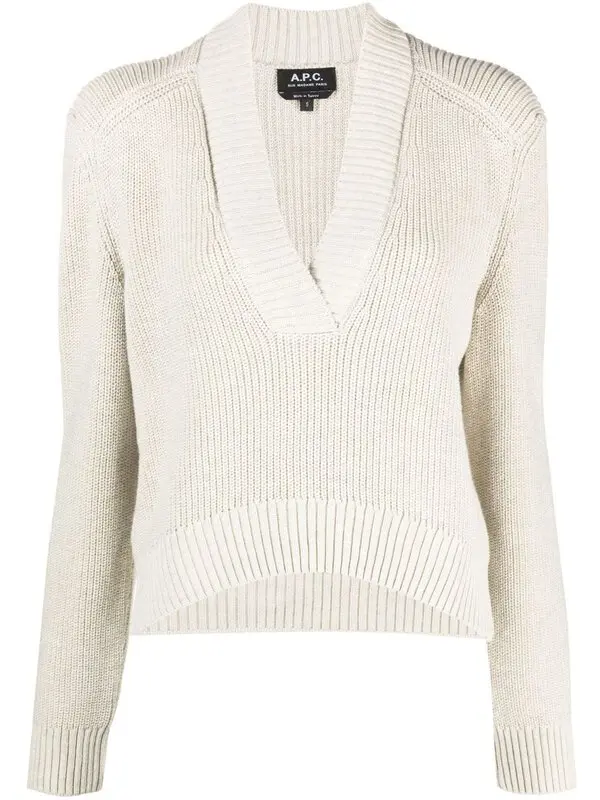 A.p.c. V-neck Cotton Jumper