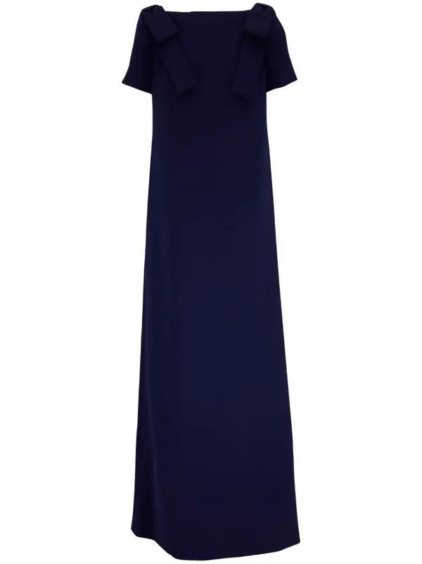 Carolina Herrera Boat-neck Long Dress - Blue