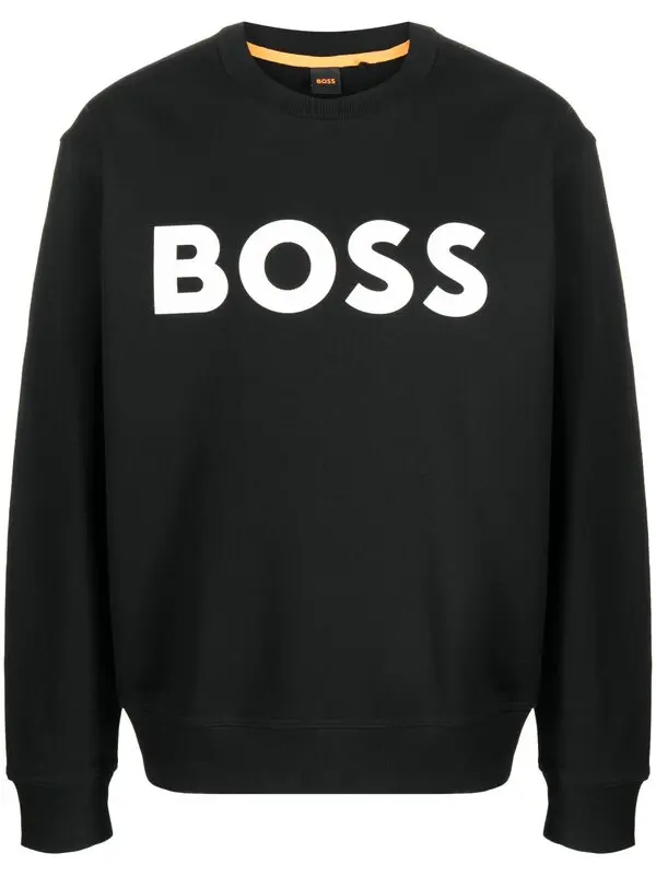 Hugo Boss Logo-print Cotton Sweatshirt - Black
