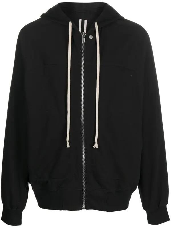 Rick Owens Zip-up Cotton Hoodie - Black