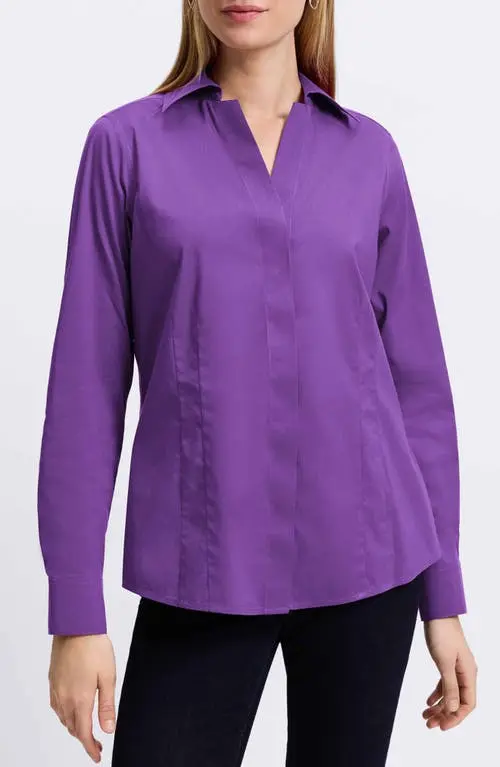 Foxcroft Taylor Stretch Shirt - Purple Topaz