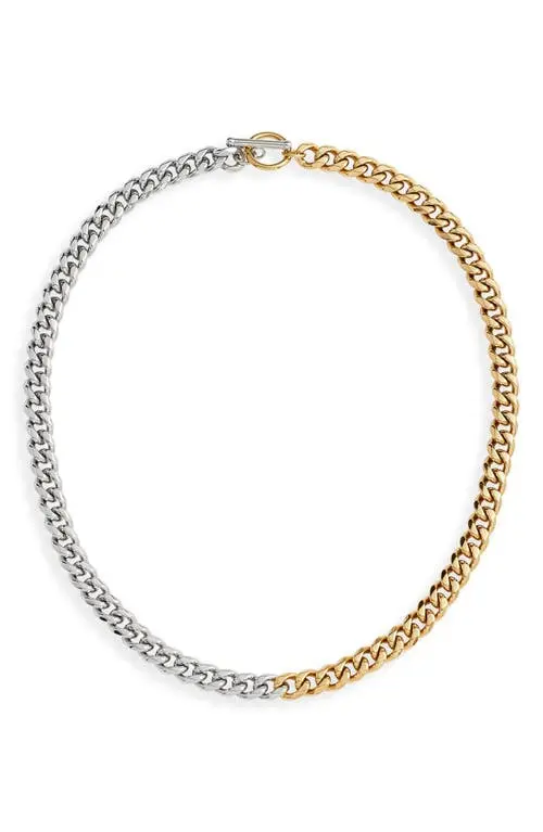 Jane Basch Designs Two-Tone Cuban Link Chain Necklace - Silver And Gold ...