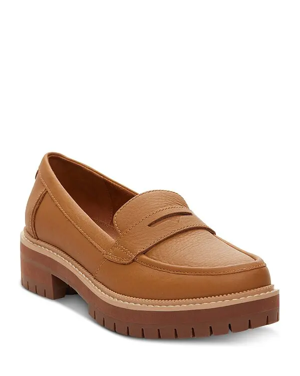 Toms Cara Slip-on Lug Platform Penny Loafer By - Brown