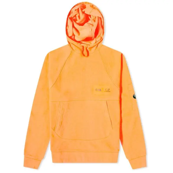 C.P. COMPANY X ‘adapt’ Plated Fluo Fleece Hoodie - Orange | Editorialist