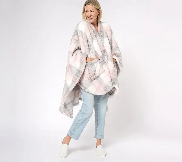 BERKSHIRE BLANKET Berkshire Double Sided Sherpa Cape Wrap