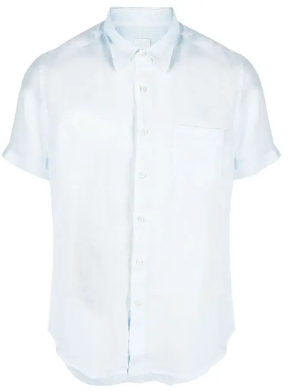 120% Lino Slub-texture Short-sleeved Linen Shirt