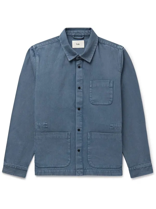 Folk Assembly Cotton-twill Overshirt - Blue