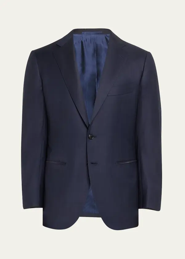 Cesare Attolini Tonal Wool Suit - B23-blue | Editorialist