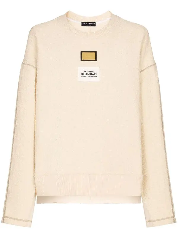 Dolce & Gabbana Logo-patch Textured Sweatshirt