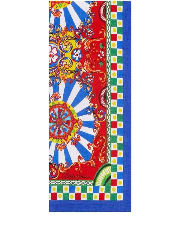 Dolce & Gabbana Set Of Two Linen Napkins - Blue