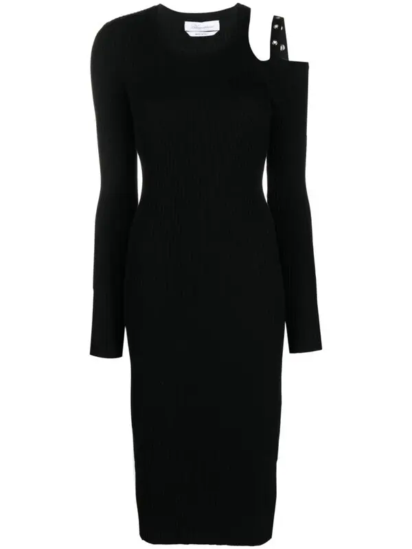 Blumarine Eyelet-embellished Cut-out Midi Dress