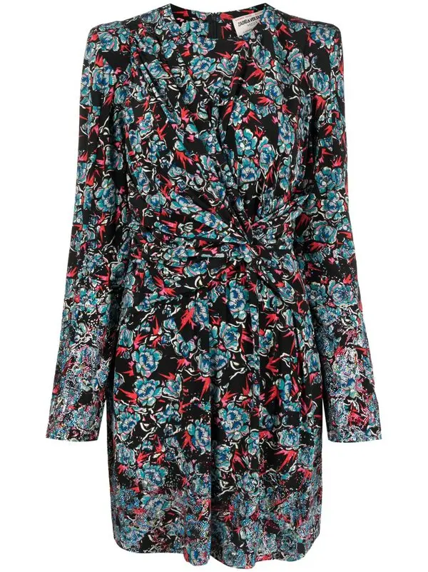 Zadig&Voltaire Radar Floral-print Embellished Silk Minidress