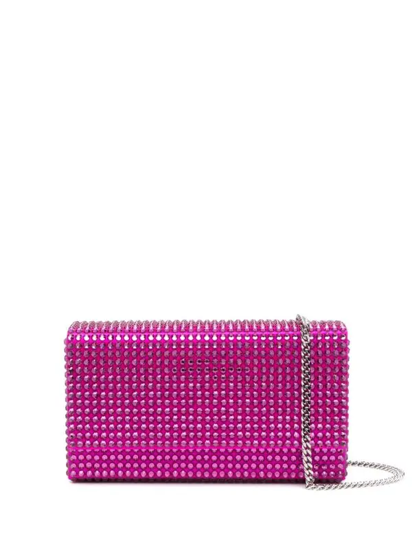 Amina Muaddi Mini Paloma Clutch - Pink