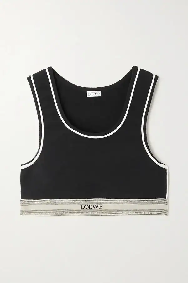 Loewe Stretch-Ponte Sports Bra - Black | Editorialist
