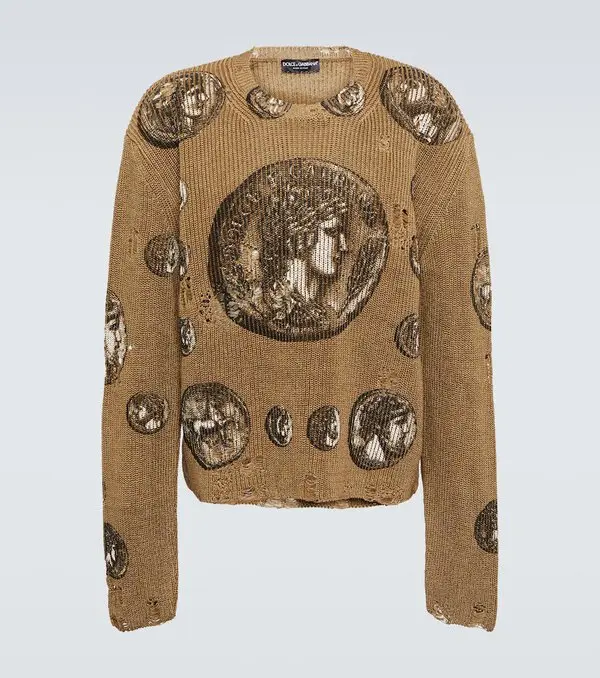 Dolce & Gabbana Printed Linen Sweater