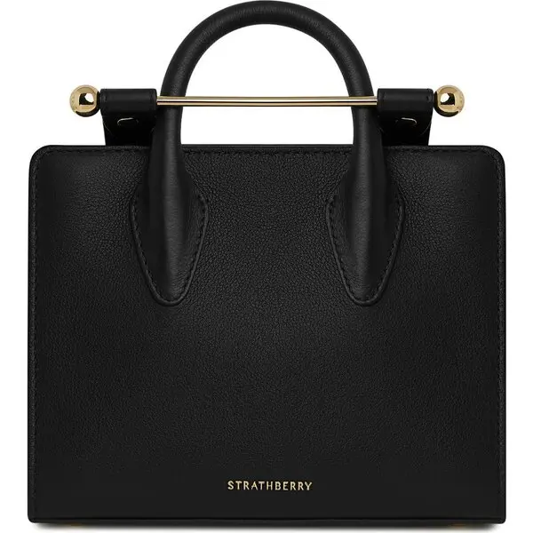 Strathberry Nano Leather Tote - Black