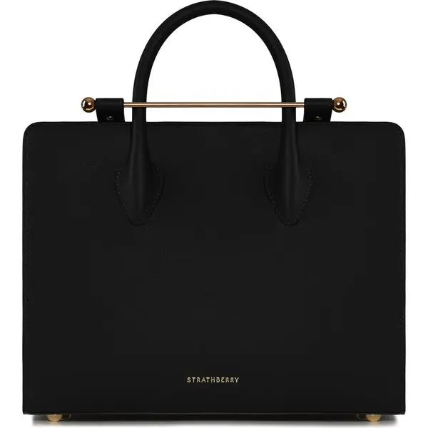 Strathberry Midi Leather Tote - Black