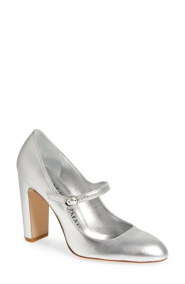 STUART WEITZMAN Vida Mary Jane Pump - Silver | Editorialist