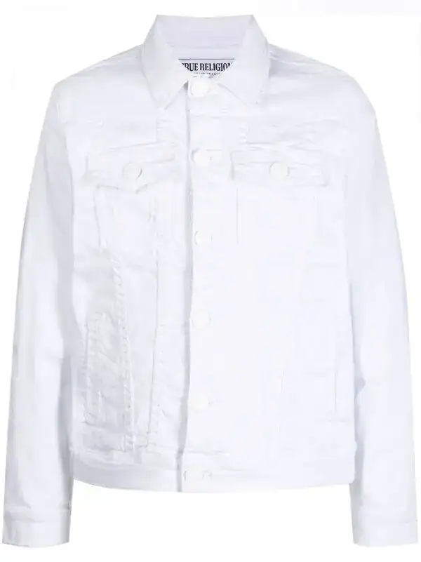 True Religion Ong-Seeve Denim Jacket - White | Editorialist