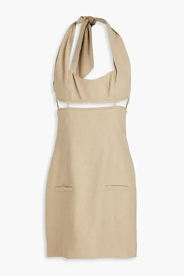 Jacquemus cut-out halter dress - Neutrals
