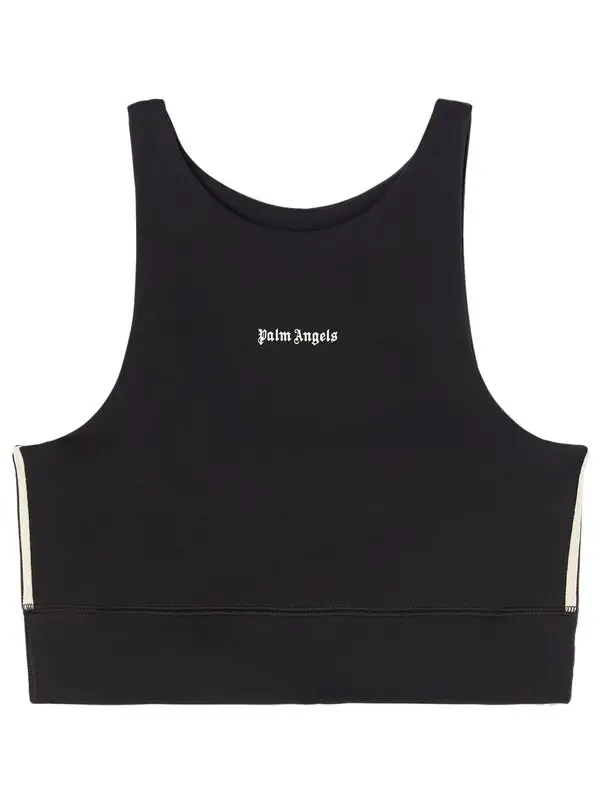 Palm Angels Logo-print Crop Top - Black