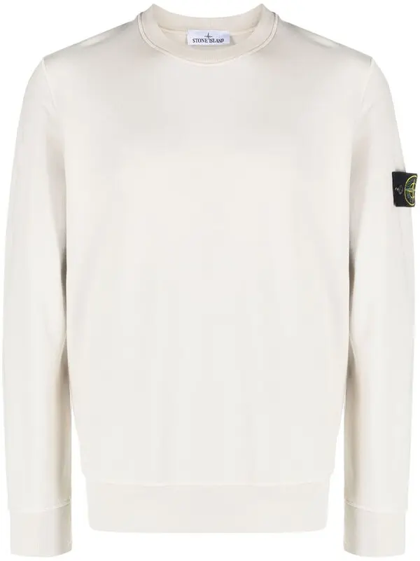 Stone Island Compass-patch Crew-neck Sweatshirt - Neutrals