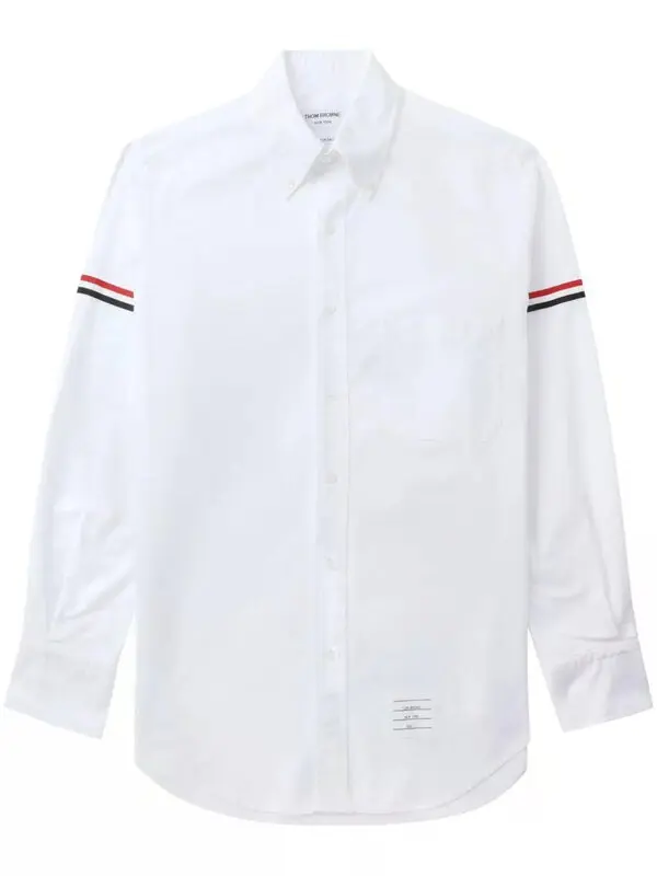 Thom Browne Grosgrain-armband Oxford Shirt - White