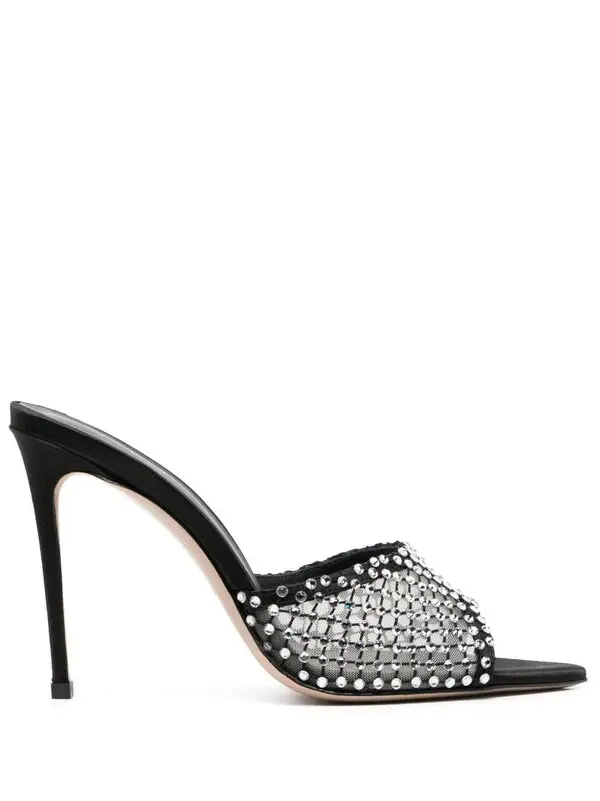 LE SILLA 100mm Gilda Crystal-embellished Sandals - Black