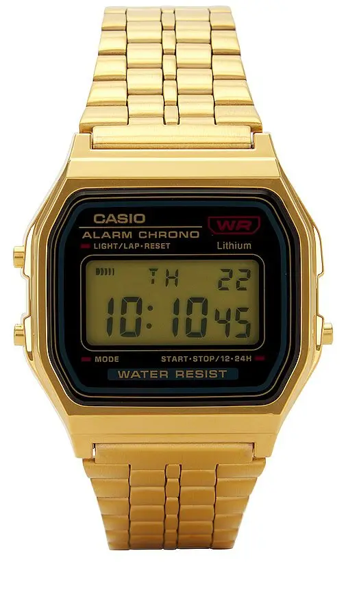 Casio Vintage A159 Series Watch In Metallic Gold - Gold & Black ...