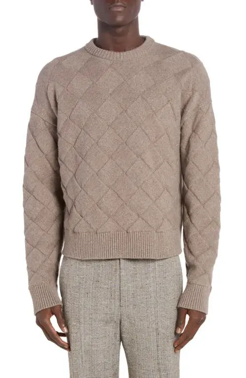 Bottega Veneta Intreccio 3d Knit Wool-blend Sweater - Riverbed
