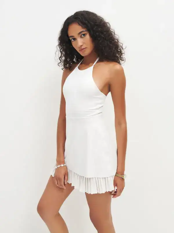satin halter backless dress Halter tie neck backless gown