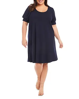 navy blue dress for baby girl Karen Kane Short Sleeve A-Line Dress Black Xs / Black