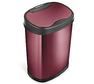 NINE STARS Ninestars 3.9 Gallon Burgundy Motion Sensor Tra Shcan