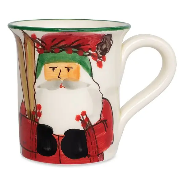 VIETRI Old St. Nick Skiing Mug - Multi