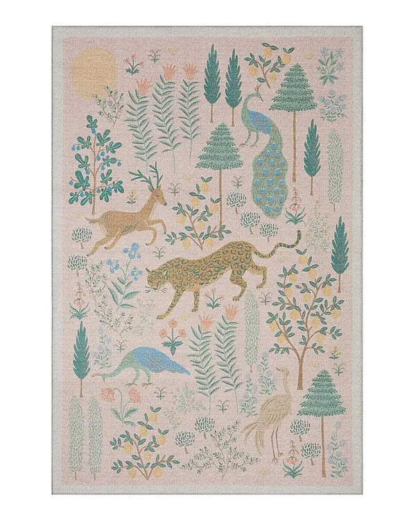 RIFLE PAPER CO. Menagerie Men-01 Area Rug, 5' X 7'6 - Blush