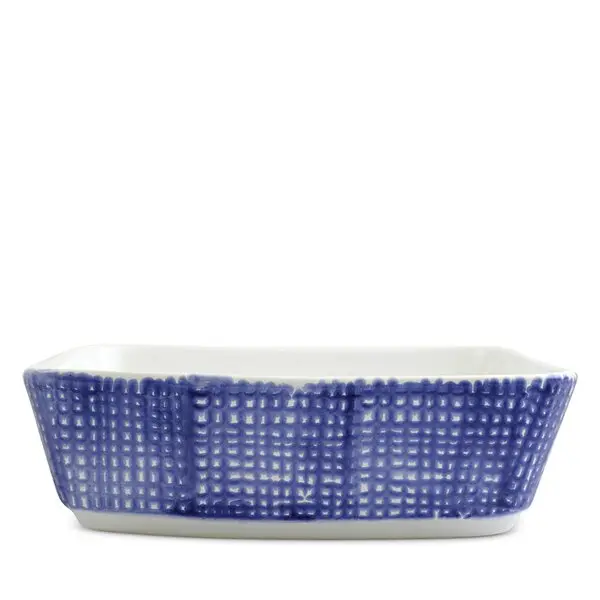 VIETRI Santorini Geo Square Baker - Blue